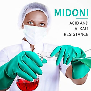 ThxToms Chemical Resistant Nitrile Gloves, Resist Household Acid, Alkali, Solvent and Oil, Latex Rubber Free, 1 Pair Medium