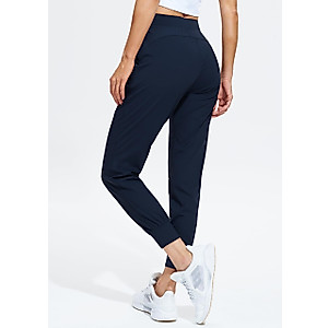 Libin Women's Joggers Pants Athletic Sweatpants with Pockets Running Tapered Casual Pants for Workout,Lounge, Navy L