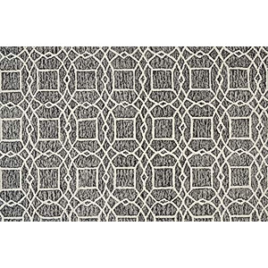 Feizy Rugs - Rhett Geometric Lattice Print Rug, Charcoal Gray, 8ft x 10ft Area Rug