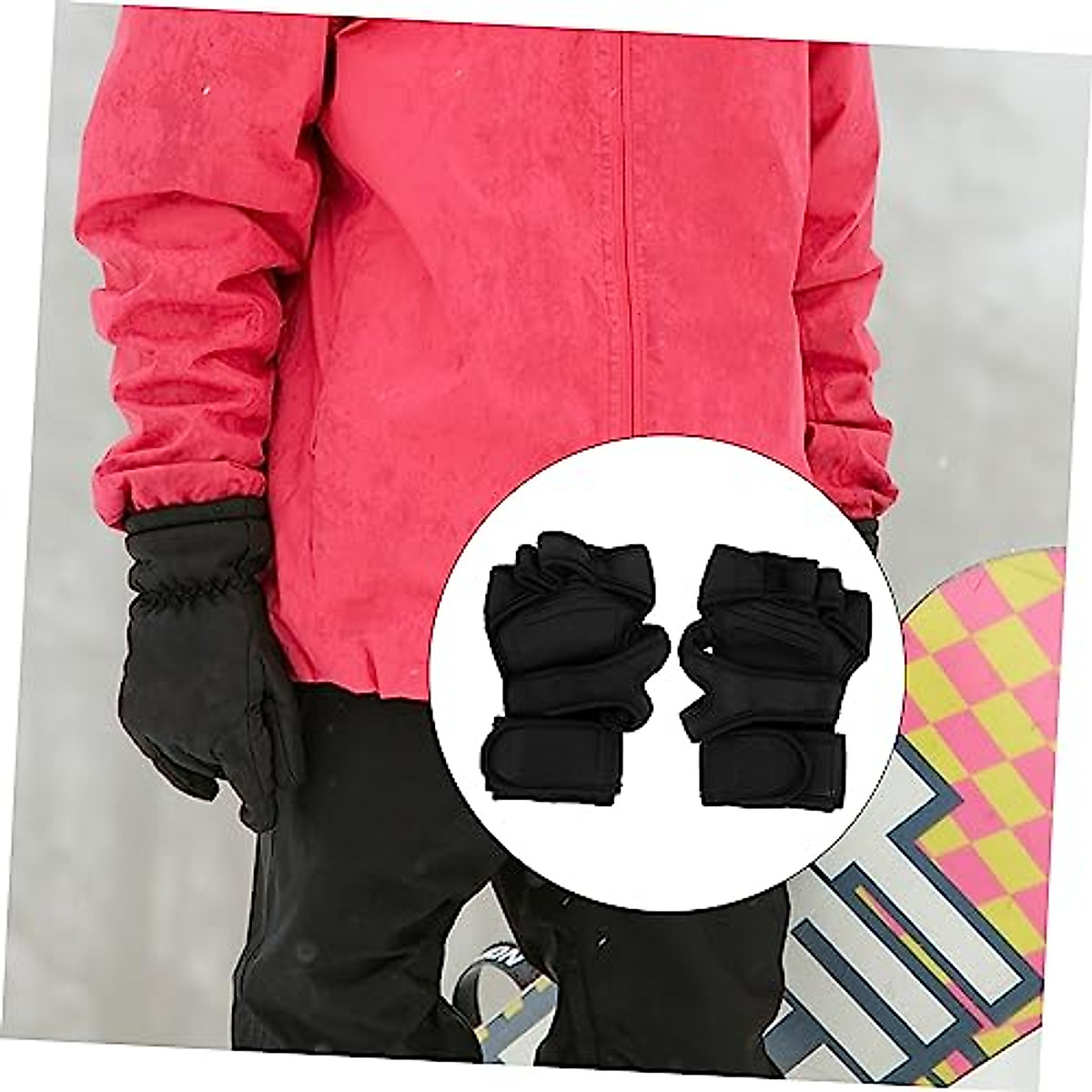 DOITOOL 1 Pair Sports Palm Athletic Gear Gloves for Men Bike Gloves for Men Thumb Support Weightlifting Half Finger Gloves Hand Stop Rubber Black Sports Training Gloves Non-Slip Gloves Man