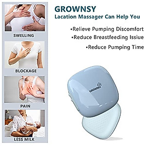 GROWNSY Warming Lactation Massager,Breastfeeding Postpartum Essentials,Heat & Vibration Support for Improved Milk Flow,Mastitis,Engorgement,Clogged Ducts,Empty Your Breasts More Effectively (1 Pad)