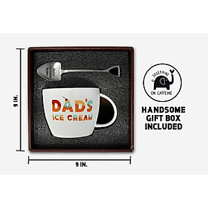 Gifts for Dad –Dad’s Ice Cream Bowl and Engraved Spoon Dad’s Ice Cream Shovel – Ideal Father’s Day Gift, Christmas Gift or Birthday Gift by Josephine on Caffeine (Dad)