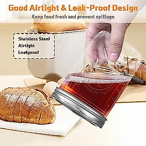 Wide Mouth Mason Jars 16 oz, 6 Pack Glass Mason Canning Jars with Metal Airtight Lids and Bands Containers for Fruit Storage, Overnight Oats, Meal Prep, Pickling, Preserving, Yogurt, Snack, Home Decor