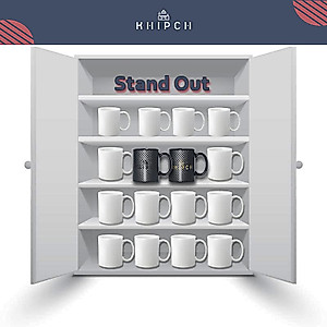 Coffee and Tea Mug Color Changing Ceramic Carbon Fiber 11 oz Manly Mug Heat Reactive Finish Carbon Fiber Design For Coffee Tea and Cold Drinks Unique Premium Color Changing Ceramic Coffee Mug