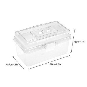 mewmewcat art box with handle,Clear Plastic Art Storage Box Watercolor Oil Painting Supplies Multipurpose Case Portable for Artists, White