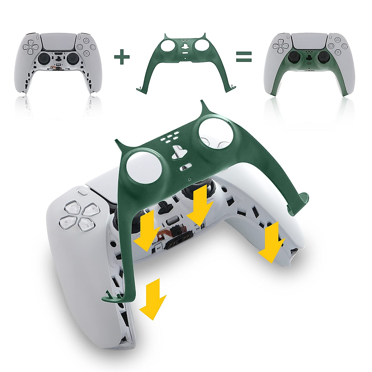 ECHZOVE PS5 Controller Accessories, PS5 Controller Skin, PS5 Controller Plate and PS5 Thumb Grips - Green