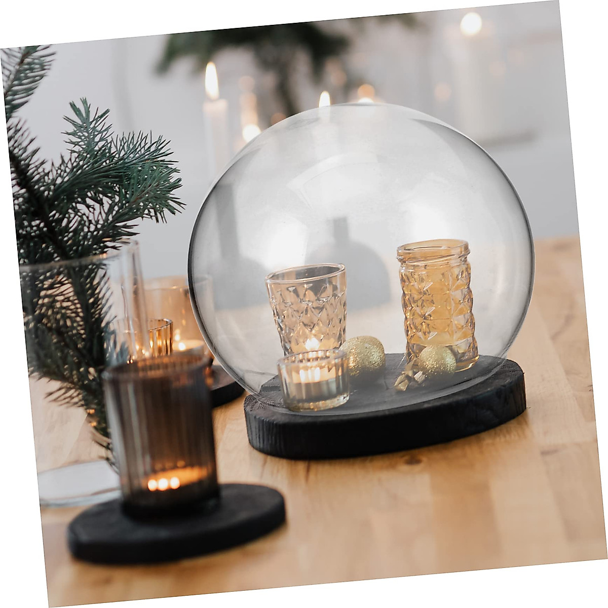 Abaodam 9 Pcs Round Glass Cover Wall Vases for Flowers House Plants Clear Cake Stand Bell Jar Display Dome Clear Platter Cover Cake Protector Party Dessert Cover Dessert Protective Cover