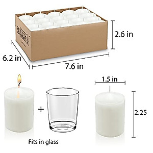 Amusaer White Votive Candles, 20 Packs Unscented Wax Candles for Wedding, Party & Home (15 Hour), 1.5''D x 2.25''H