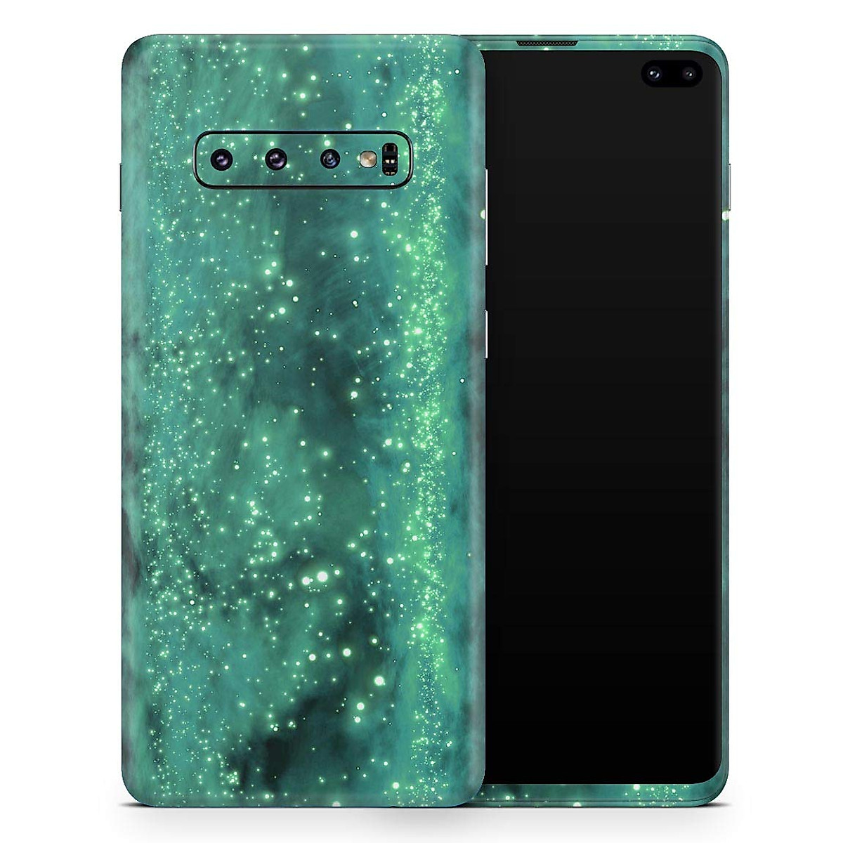 DesignSkinz Glowing Green Orbs of Light Protective Vinyl Decal Wrap Skin Cover Compatible with The Samsung Galaxy S20 (Screen Trim & Back Glass Skin)