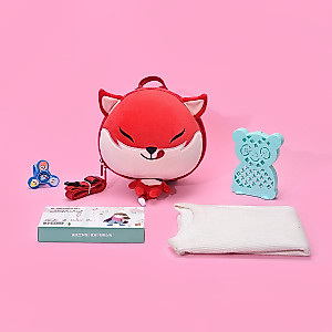 Kids happy Animal Backpack Leash for Toddlers,Baby Harness Backpack for Kids,Child Backpack Walking Leash,Plush Backpack Harness,Cute Backpack Leash,Toddler Tether Backpack (Fox)