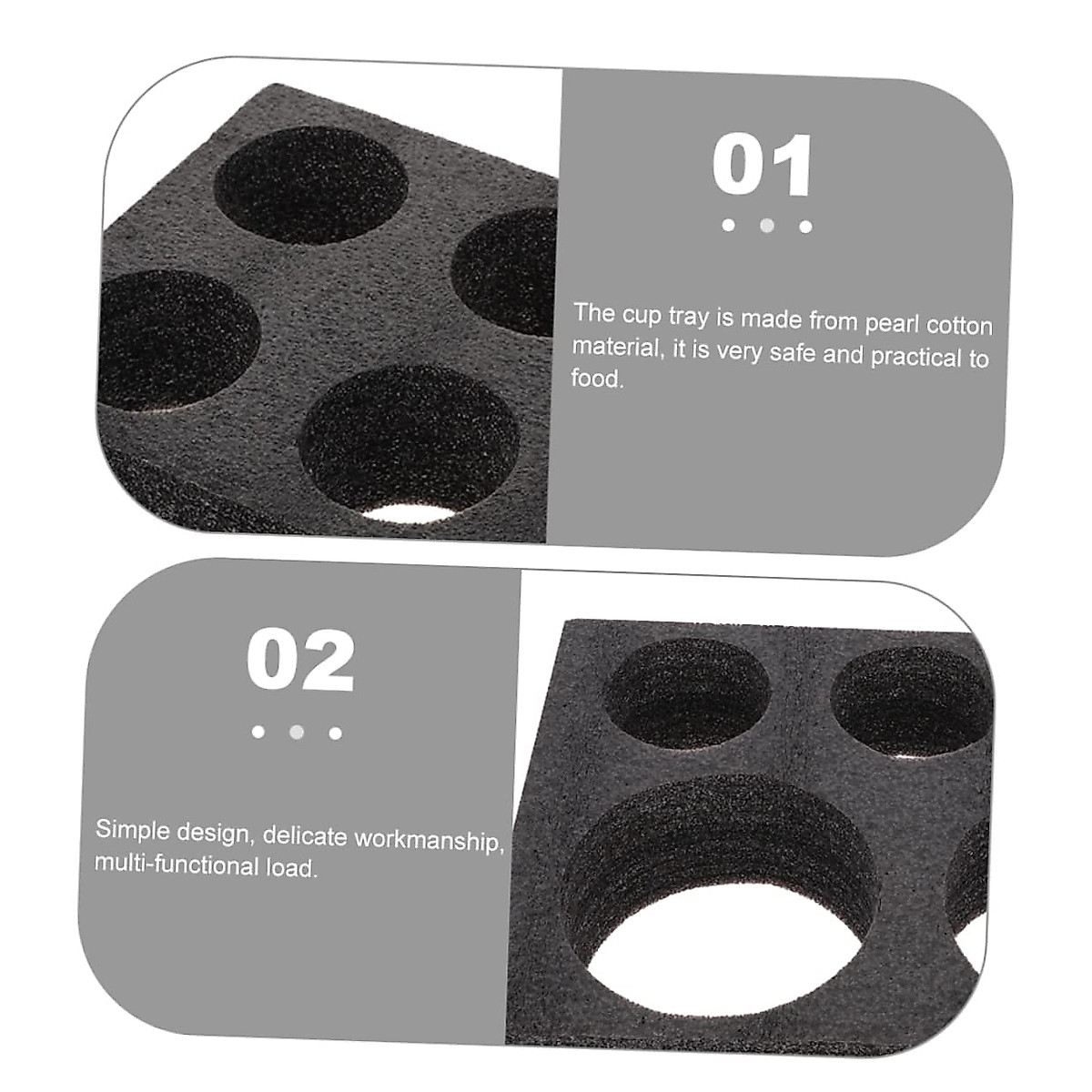 2 Pcs Pearl Cotton Cup Holder Portable Cup Carrier Foam Drink Holder 32 oz Cups Cup Holder Tray for car Thermal Coffee Mug Coffee Cup Carrier Tray Black Mug Bottle Holder re-usable