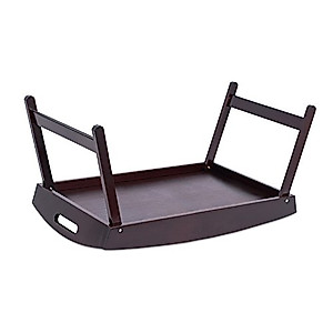 BirdRock Home Bamboo Bed Tray - Wooden Curved Sides Breakfast Serving Tray with Folding Legs - Walnut