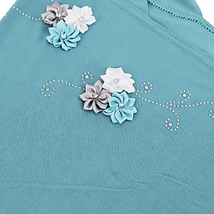 Muslim Hijab Girls Hijab Scarfs Head Wrap Scarf, Islamic Scarf Shawls Lace Headscarf Cap, Plain Hijabs for Girls Age 2-6