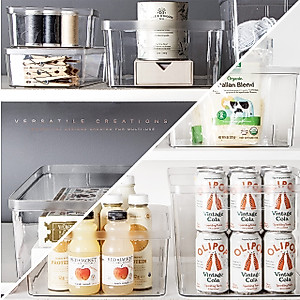 BINO | Plastic Storage Bins, Large - 8 Pack | THE LUCID COLLECTION | Multi-Use Organizer Bins | Built-In Handles | BPA-Free | Pantry Organization | Home Organization | Fridge Organizer | Freezer Org