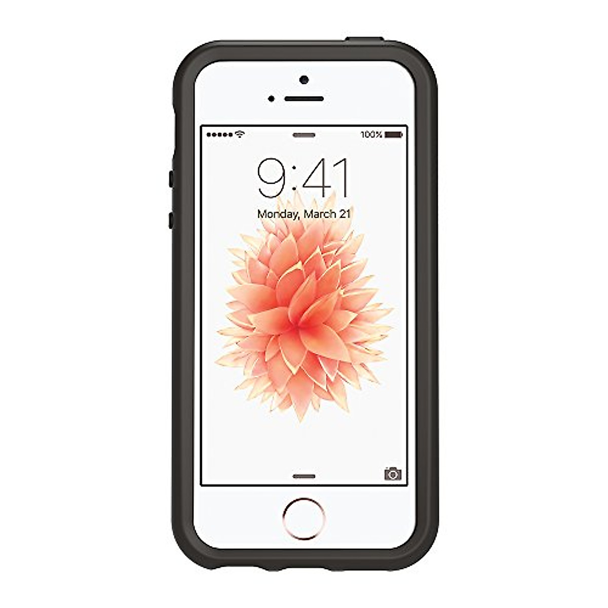 OtterBox iPhone SE (1st gen - 2016) and iPhone 5/5s Symmetry Series Case - 2016) and iPhone 5/5s - BLACK, ultra-sleek, wireless charging compatible, raised edges protect camera & screen