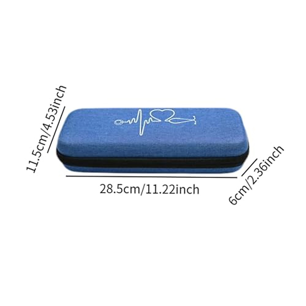 Fenteer Stethoscope Case Storage Box Stethoscope Holder Travel with Inner Mesh Pocket, Portable, Container, Stethoscope Carrying Bag, Dark Blue