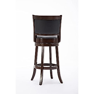 Boraam Augusta Bar Height Swivel Stool, 29-Inch, Cappuccino