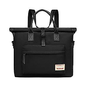 Wxnow Backpack Purse for Men/Women,Stylish College Daypack Casual Handbag Multi-Functional Travel Rucksack for 15.6 Inch Laptop, Black
