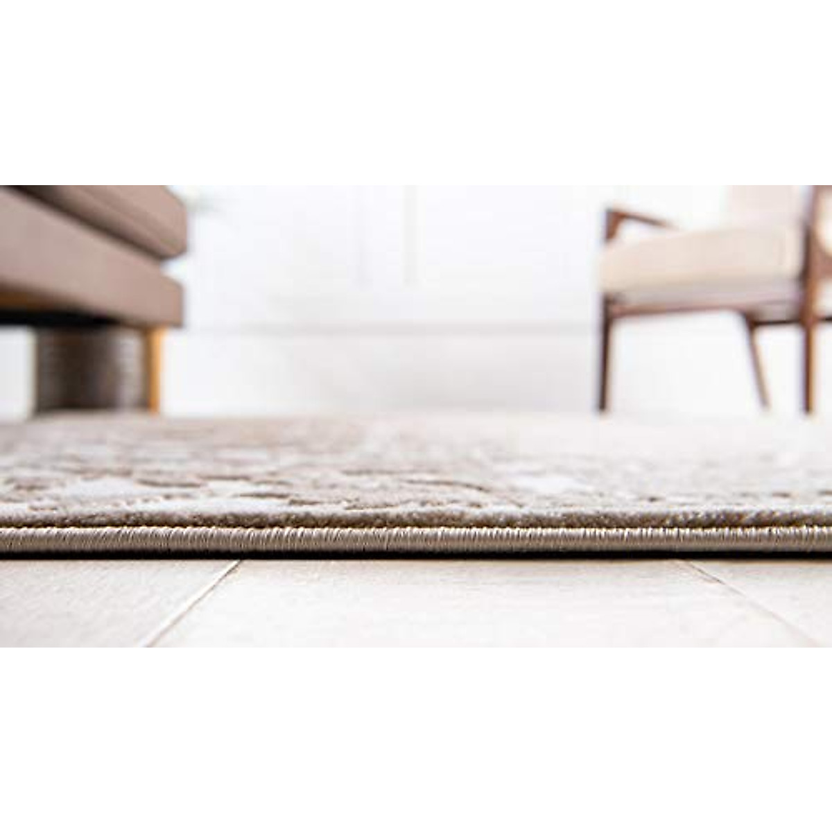 Unique Loom Rushmore Collection Classic Traditional Tone Textured Intricate Design Area Rug, 7 ft x 10 ft, Tan/White