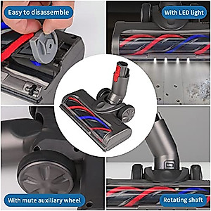 Ancocs Soft Roller Brush for Dyson V7 V8 V10 V11 V15 Vacuum Replacement Parts, Hardwood Floor Attachments with LED Light (D13)