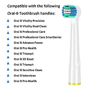 Replacement Toothbrush Heads for Oral B Braun Electric Toothbrush - 16 Pack Compatible with Oral B Cross Action/Pro1000/9000/ 500/3000/8000 Toothbrush.