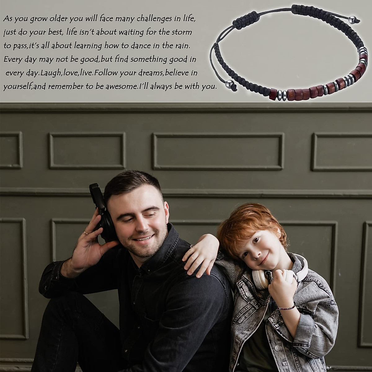 LINY Personalized Inspirational Gifts for Women, Motivational Beaded Bracelets Encouragement Meaningful Gifts for Daughter Granddaughter Best Sister Friends (Morse Bracelet for Son-B)