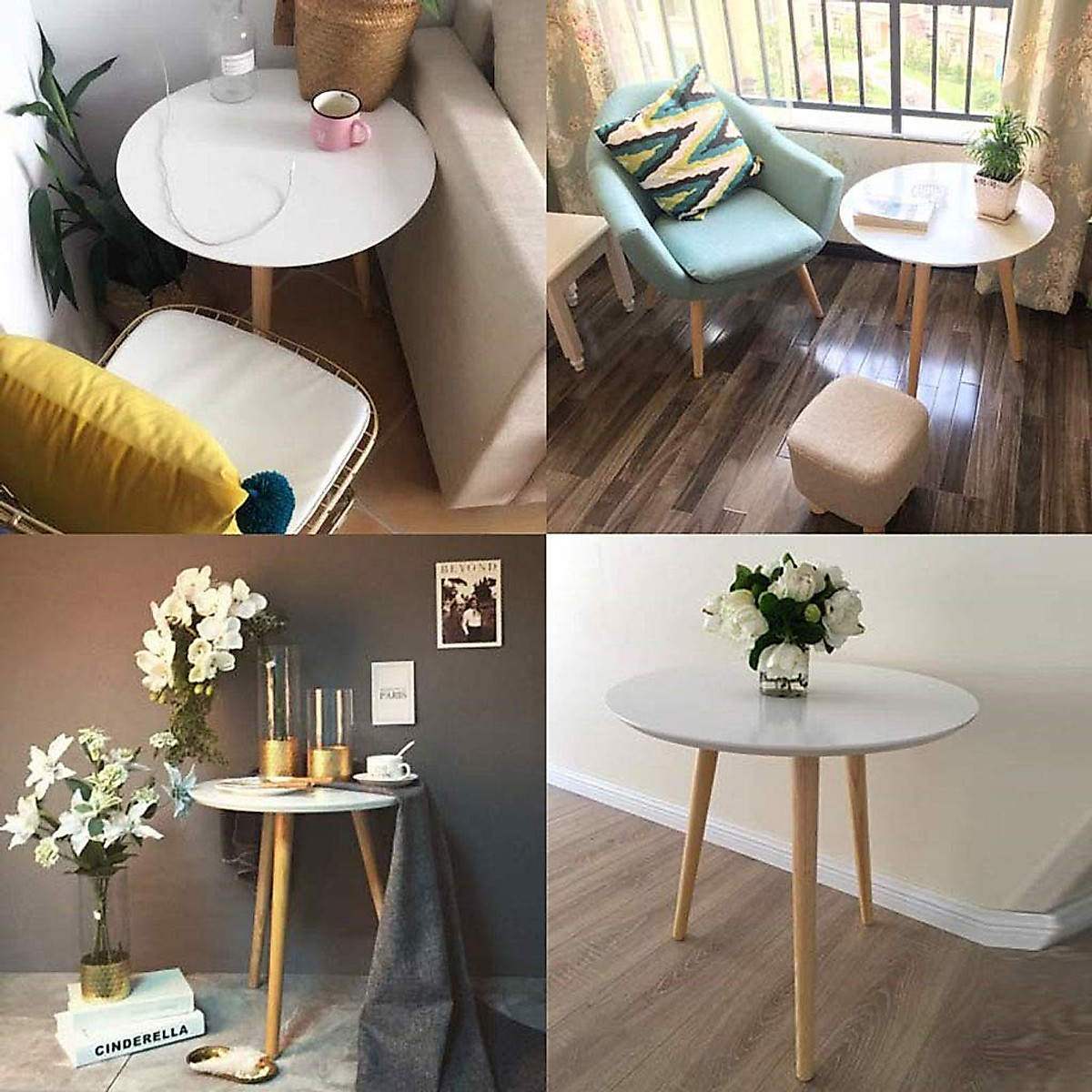 Nesting Coffee End Tables Modern Furniture Decor Side Table for Living Room Balcony Home and Office White Pedestal Tables