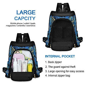 ALAZA Tribal Wolf Backpack Purse for Women Travel Casual Daypack College Bookbag Work Business Ladies Shoulder Bag