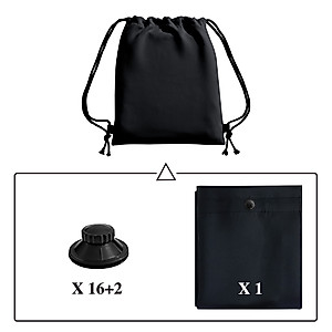 StangH Blackout Blind Shades for Curtain Liners - Temporary Travel Portable Adjustable Light Blocking Curtains for Car/Bay/Roof Window/Sliding Door/Nursery, Black, W51 x L78, 1 Panel