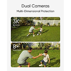 eufy Security Floodlight Camera E340 Wired, Security Camera Outdoor, 360° Pan & Tilt, 24/7 Recording, 2.4G/5G Wi-Fi, 2000 LM, Motion Detection, Built-In Siren, Dual Cam, HB3 Compatible, No Monthly Fee