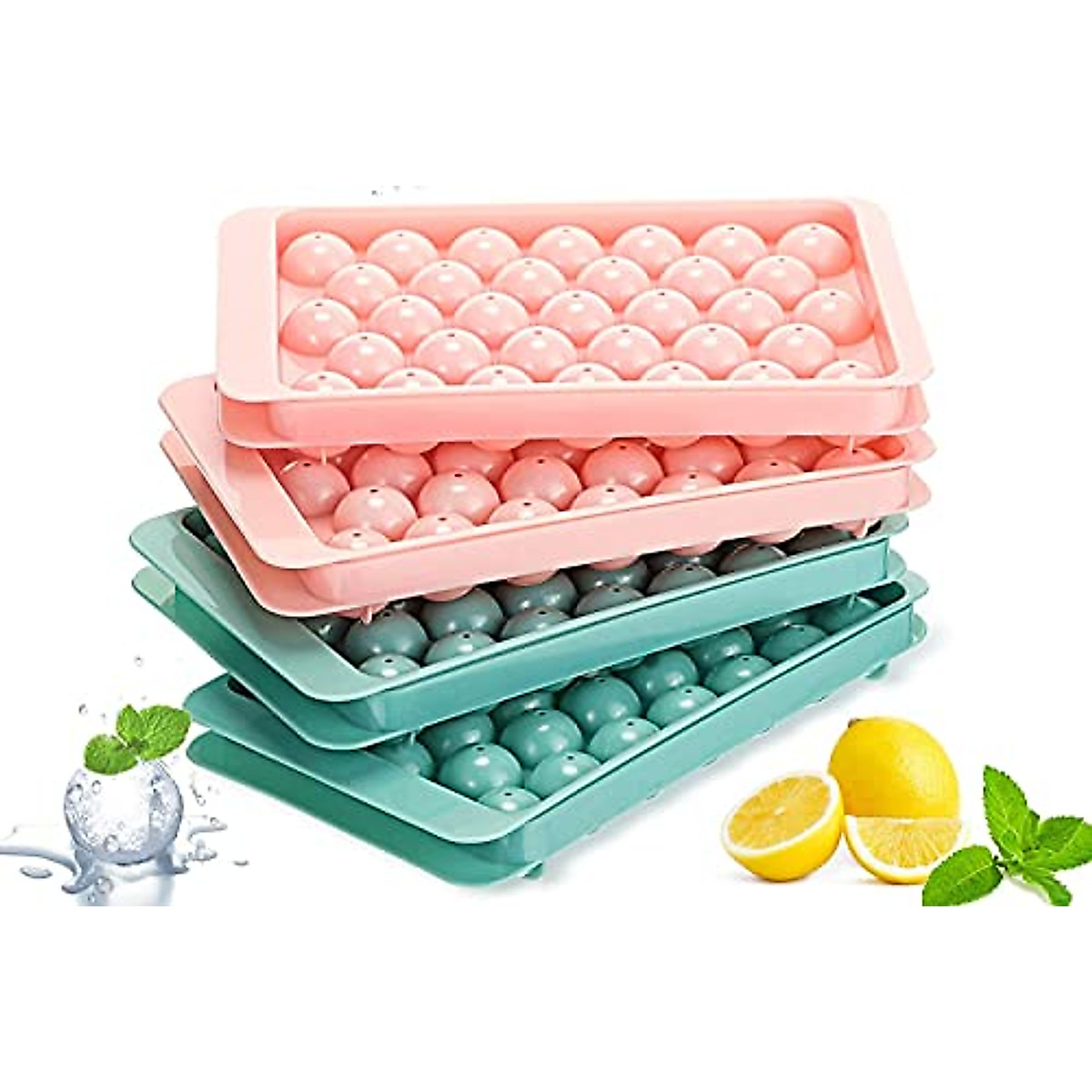 Round Ice Cube Tray with Lid Mini Ice Ball Maker Mold Ice Cube Mold Trays Ice Trays for Freezer Sphere Ice Cube Tray Ice Ball Tray