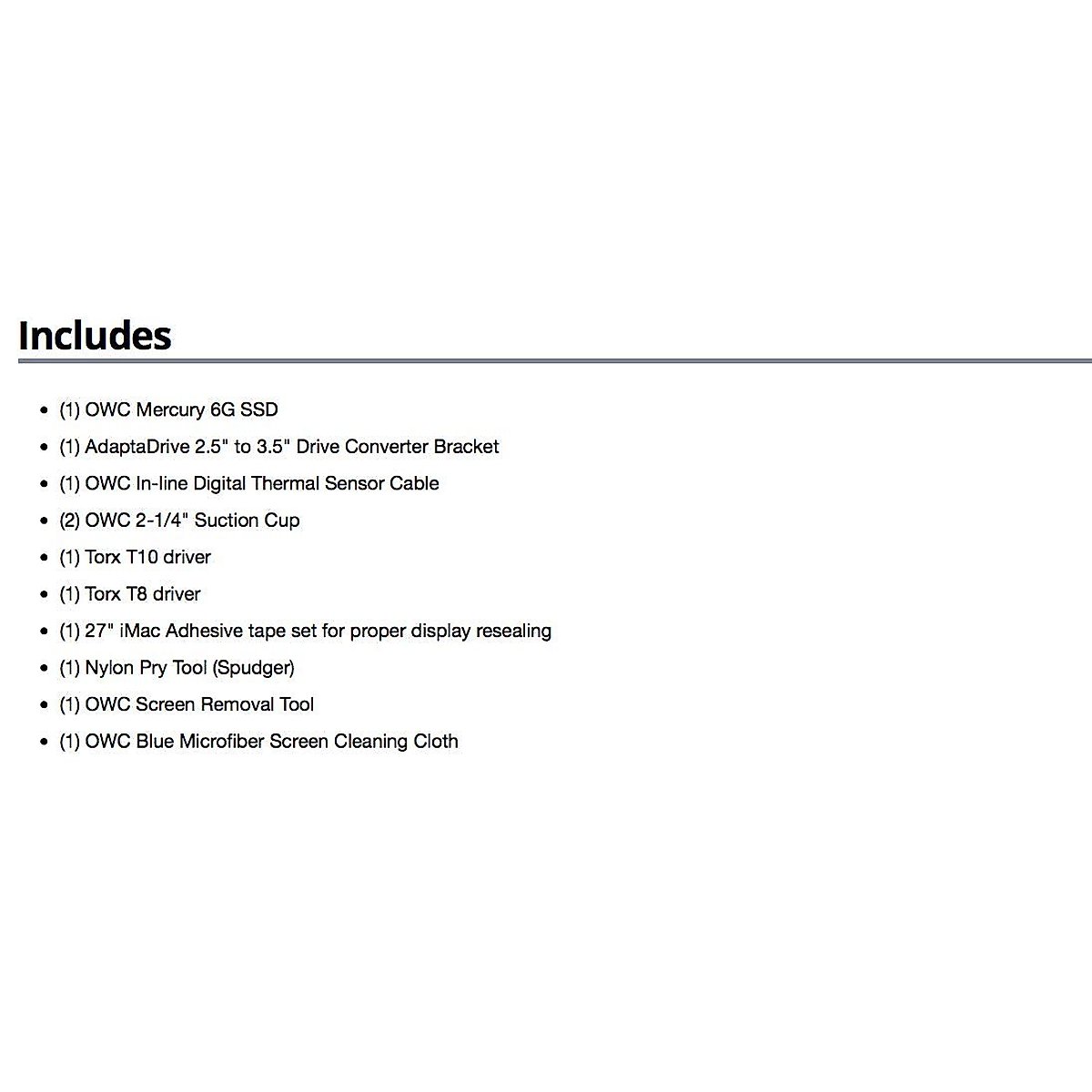 OWC 2.0TB SSD Upgrade Bundle for 2012-2019 27" iMacs with a Factory-Installed HDD or Fusion Drive, 2 TB 6G SSD, Drive Converter Bracket, in-line Digital Thermal Sensor Cable, Installation Tools