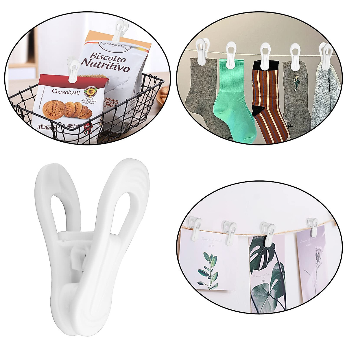 Corodo Plastic Clips, 30 Pack White Multi-Purpose Hanger Clips for Hangers, Finger Clips for Baby Hangers, Pants Hangers