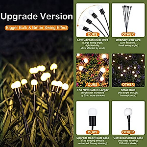 URMONA 8 Pcs Solar Powered Garden Lights Outdoor Waterproof, New Upgrade Swaying Starburst Lights, Solar Outdoor Lights, Decorative Lights for Yard Patio Pathway Landscape, Warm White(8 Pack)