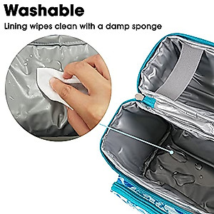 J World Corey Kids Lunch Bag. Insulated Lunch-Box for Girls, Women, Blue Vine