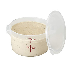 Lumintrail Cambro 2 Quart and 4 Quart Round Food Storage Container, Translucent, with Translucent Lids, Bundle with a Measuring Spoon Set