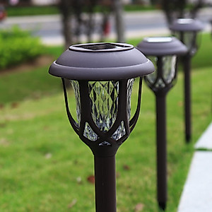 YYYC Solar Lights Outdoor Landscape Lights - Waterproof Solar Garden Lights, Warm White Solar Pathway Lights, Bright Outside Lights for Yard, Walkway, Lawn 6PCS
