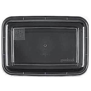 GoodCook Meal Prep Containers, Single Compartment 10-Pack, BPA-Free Reusable Food Storage, Black, Microwave & Freezer Safe, Stackable Meal Prep Containers for Lunches and Snacks