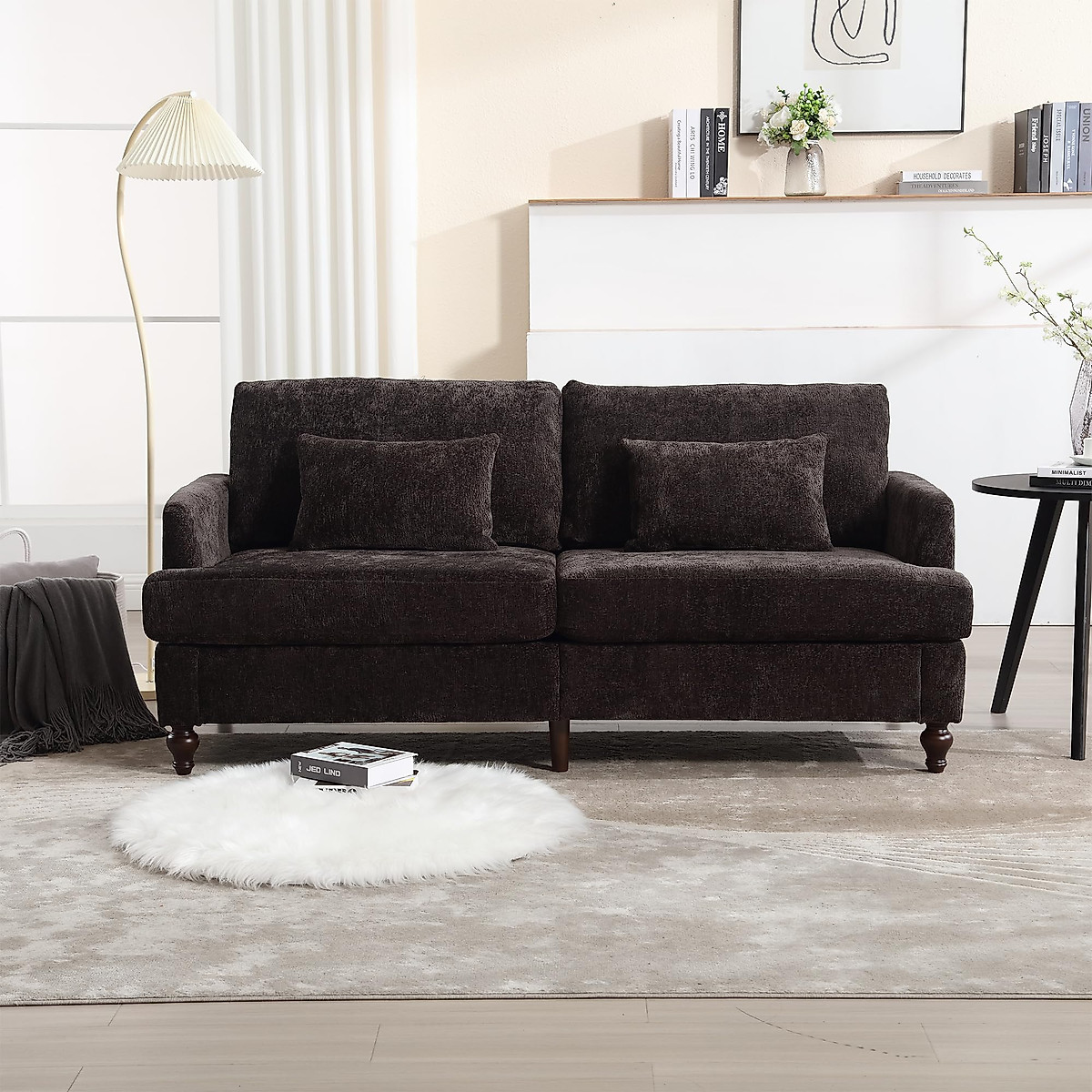 Tongbaiyi Sofa,68” Comfy Sofa Couch with Extra Deep Seats, Chenille Loveseat Comfy Small couches for Small Spaces Apartment Lounge,2-Seat Upholstered