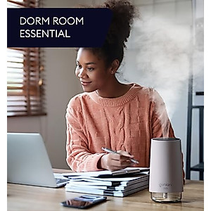 GENIANI Portable Small Cool Mist Humidifiers 250ML - USB Desktop Humidifier for Plants, Office, Car, Baby Room with Auto Shut Off & Night Light - Quiet Mini Humidifier (White)