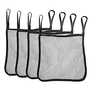 4Pcs Baby Stroller Bag,Oxford Hanging Mesh Stroller Bags Net Organizer 11.8"x12.5"(Black)