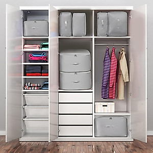 2Pcs Ultra Space Saving Self Compression Organizer, 2025 New Saver Quilt Compression Storage Bag, Space Saving Compression Organizer, Moving Organizer Bags for Comforters, Clothes, Blankets-Grey