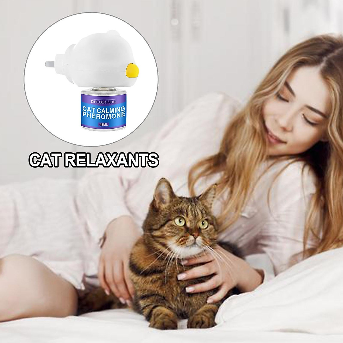 Cat Calming Diffuser - Cat Pheromone Diffuser, Natural Feline Calm Pheromones | Long Lasting Reduces Stress and anxietyy Cat Plug in Calm Diffuser, Anti anxietyy Cat Sedative Diffuser for Serenity
