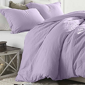 Light Purple Comforter Set Queen Size, 3 Piece Lavender Aesthetic Modern Bedding Set - Soft & Lightweight All Season Microfiber Down Alternative Bed Comforter with 2 Pillow Shams for Women Girls
