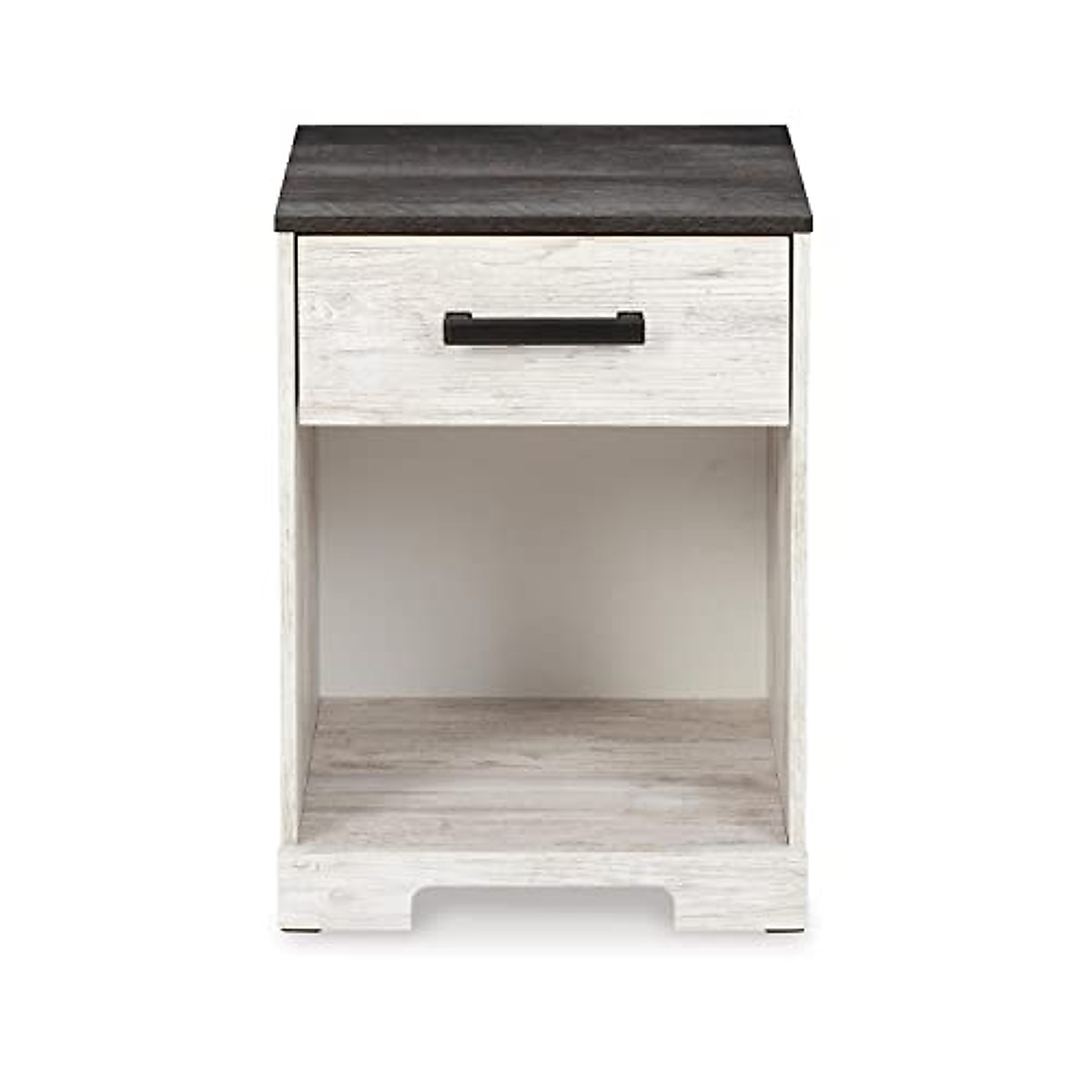 Signature Design by Ashley Shawburn Farmhouse 1 Drawer Night Stand, White & Gray