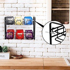 Dicunoy Tea Bag Organizer Rack, 120 Tea Bags Storage Holder, Wall Mounted 2 Tier Stainless Steel Tea Bags Caddy Stand for Coffee, Cabinet, Cupboard, Pantry, Counter Top Organizing