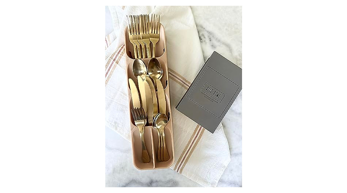 Compact Cutlery Organizer - Space-Saving Silverware Tray