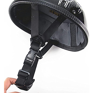 Beanie Motorcycle Half Helmet, DOT Certification Adult Skull Cap Retro Open-Face Motorbike Helmet, Lightweight Cool German Style Helmet, for Men and Women Chopper Moped Scooter Vespa (C,L)