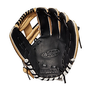Wilson 2022 A450 11.5" Infield Baseball Glove - Black/Blonde, Right Hand Throw