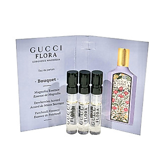 Gucci Flora Gorgeous Magnolia Sample Perfume Women EDP Spray 1.5 ml / 0.05 oz - set of 3